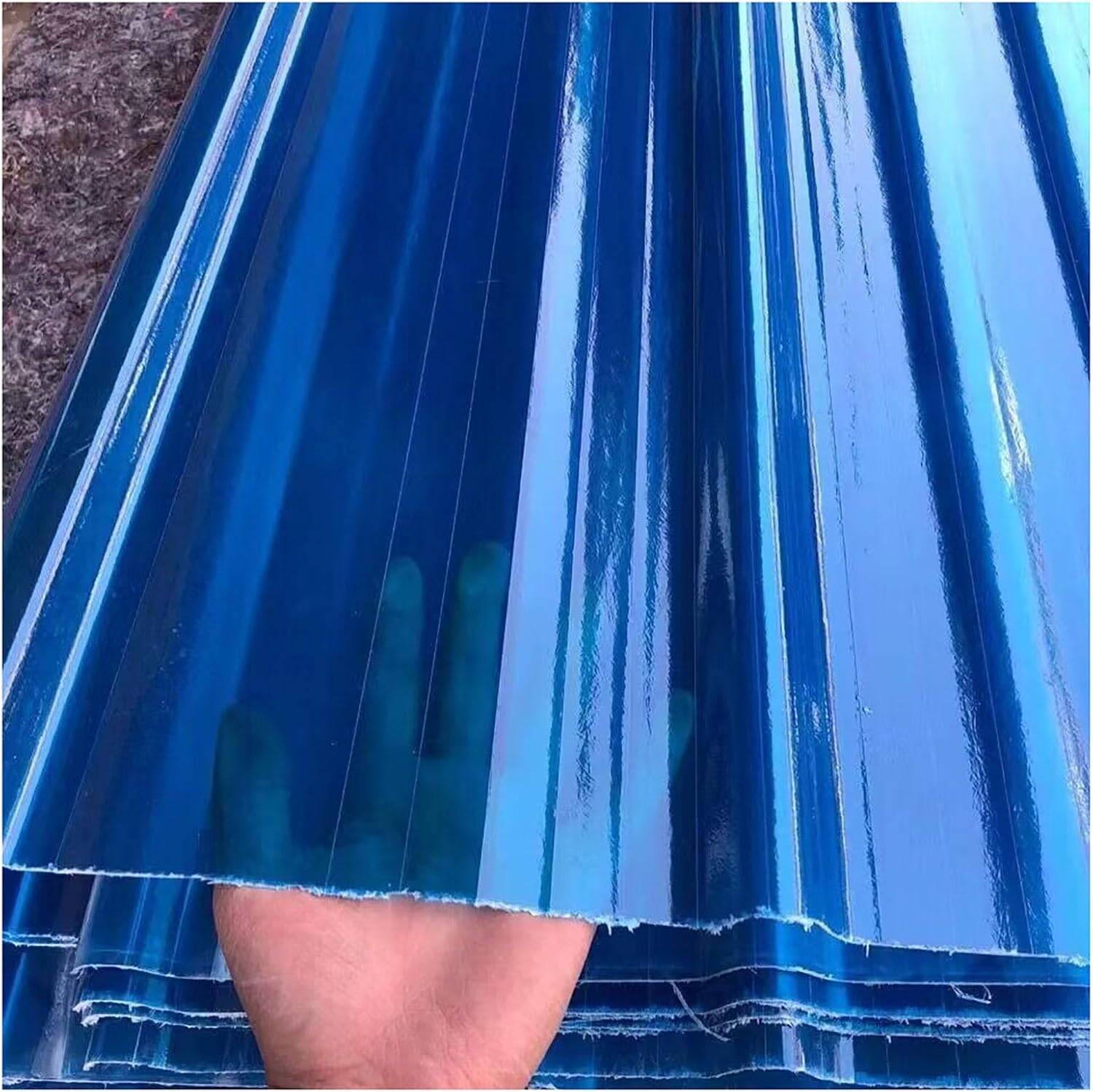 Amazon.com: HONGKEFIT 1.5mm Blue Corrugated Roofing Sheets,Clear ...
