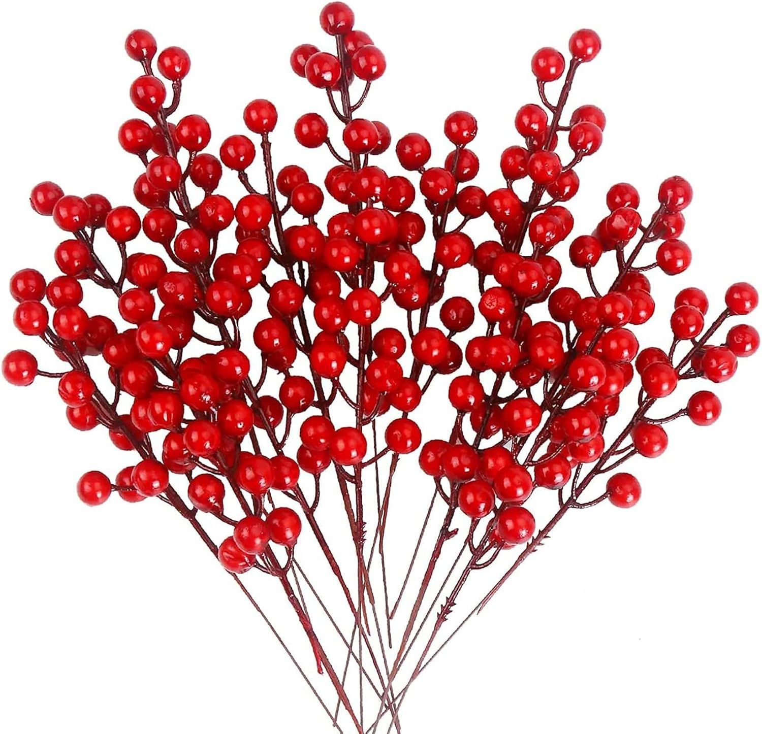Christmas Red Berries, 20 Pieces Christmas Red Berry Twig Stem ...