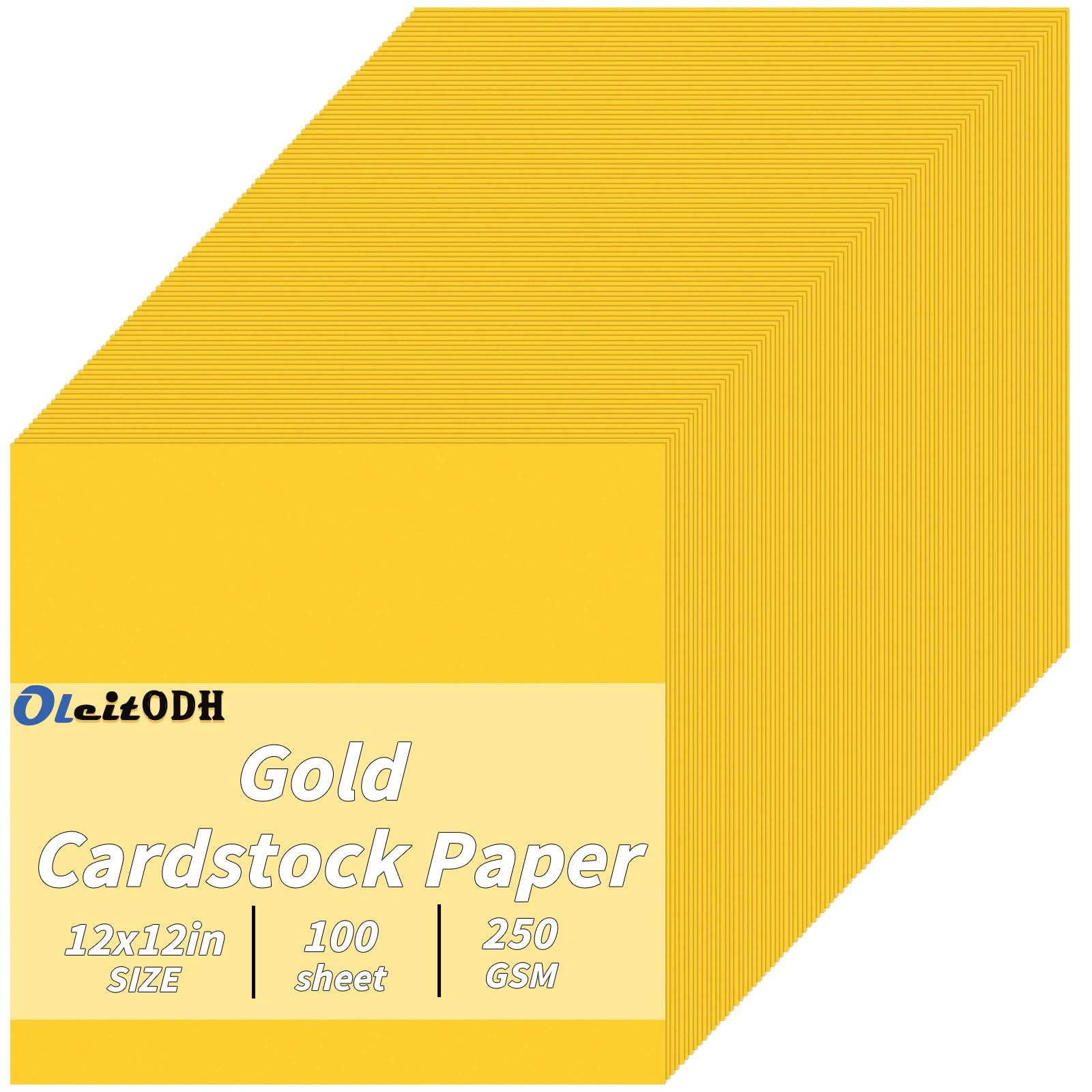 Amazon.com : Gold Yellow Cardstock Paper Bulk 12'' x 12'', 100 Sheets ...