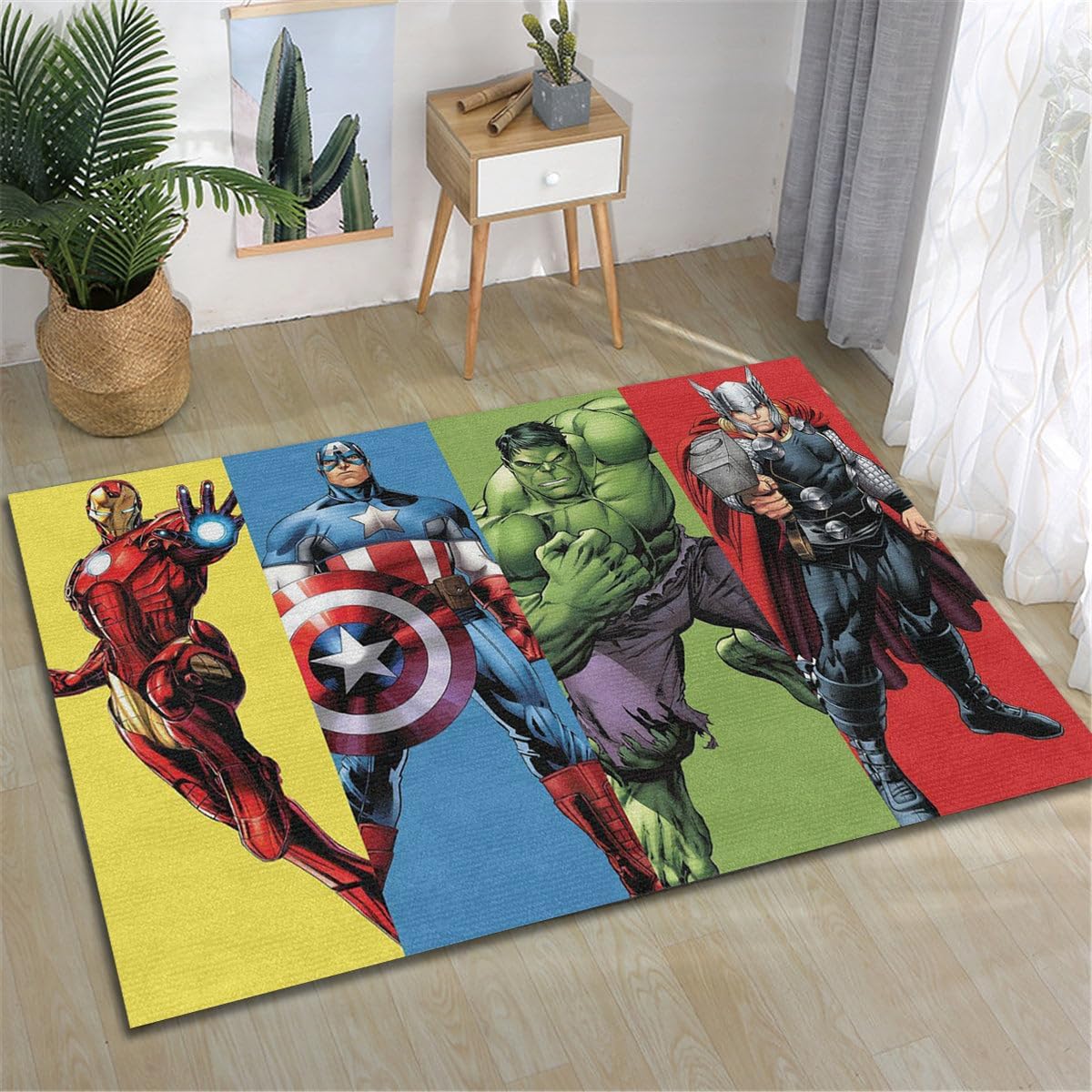 Amazon.com: Rugnarok Superhero Rug Room Decor for Children Boys Kids ...