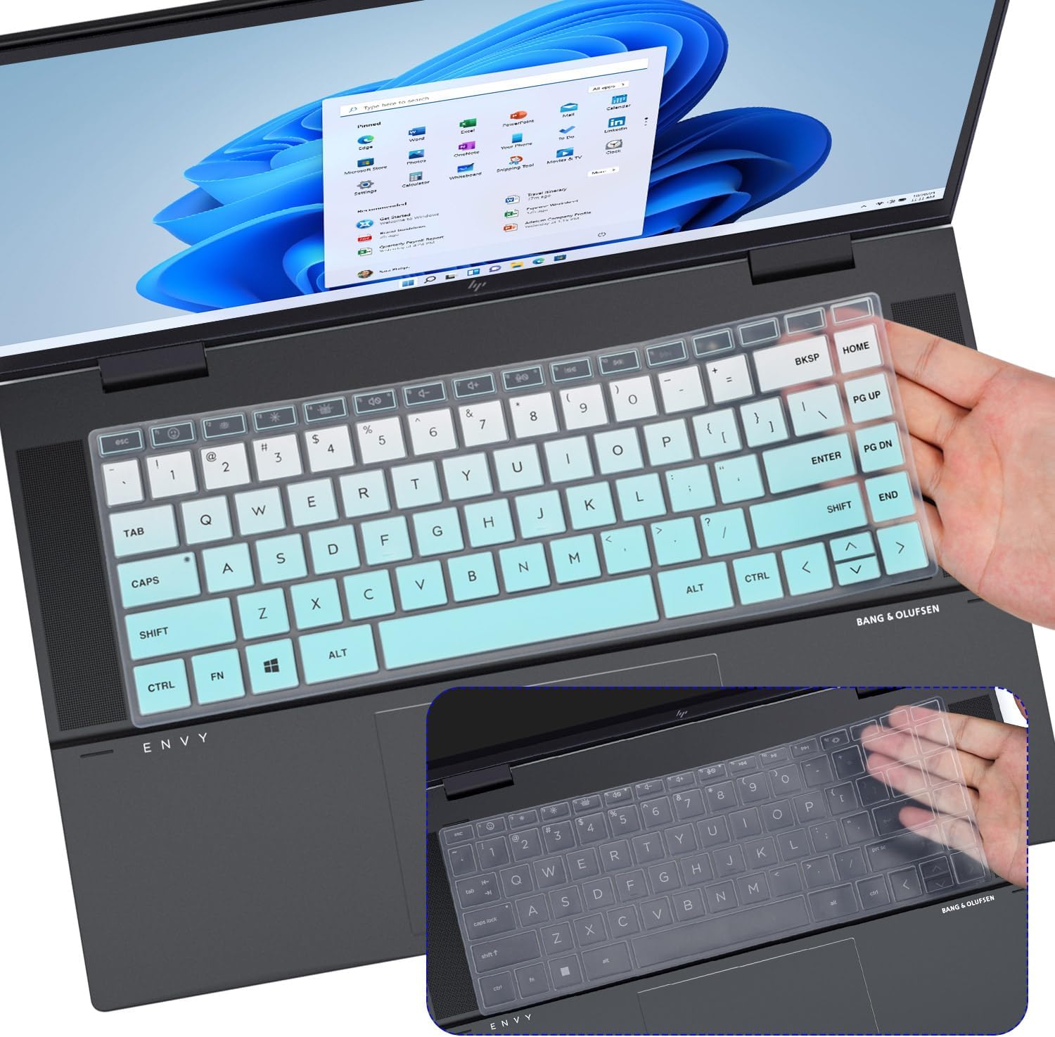 Amazon.com: Keyboard Cover for HP Envy X360 2-in-1 15.6" 15t-ew 15-ew ...