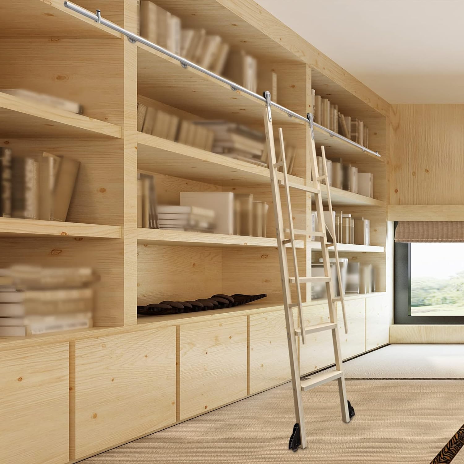 Buy 10-Foot Wooden Ladder Moving Slide, LT60 Sliding Hardware Kit ...