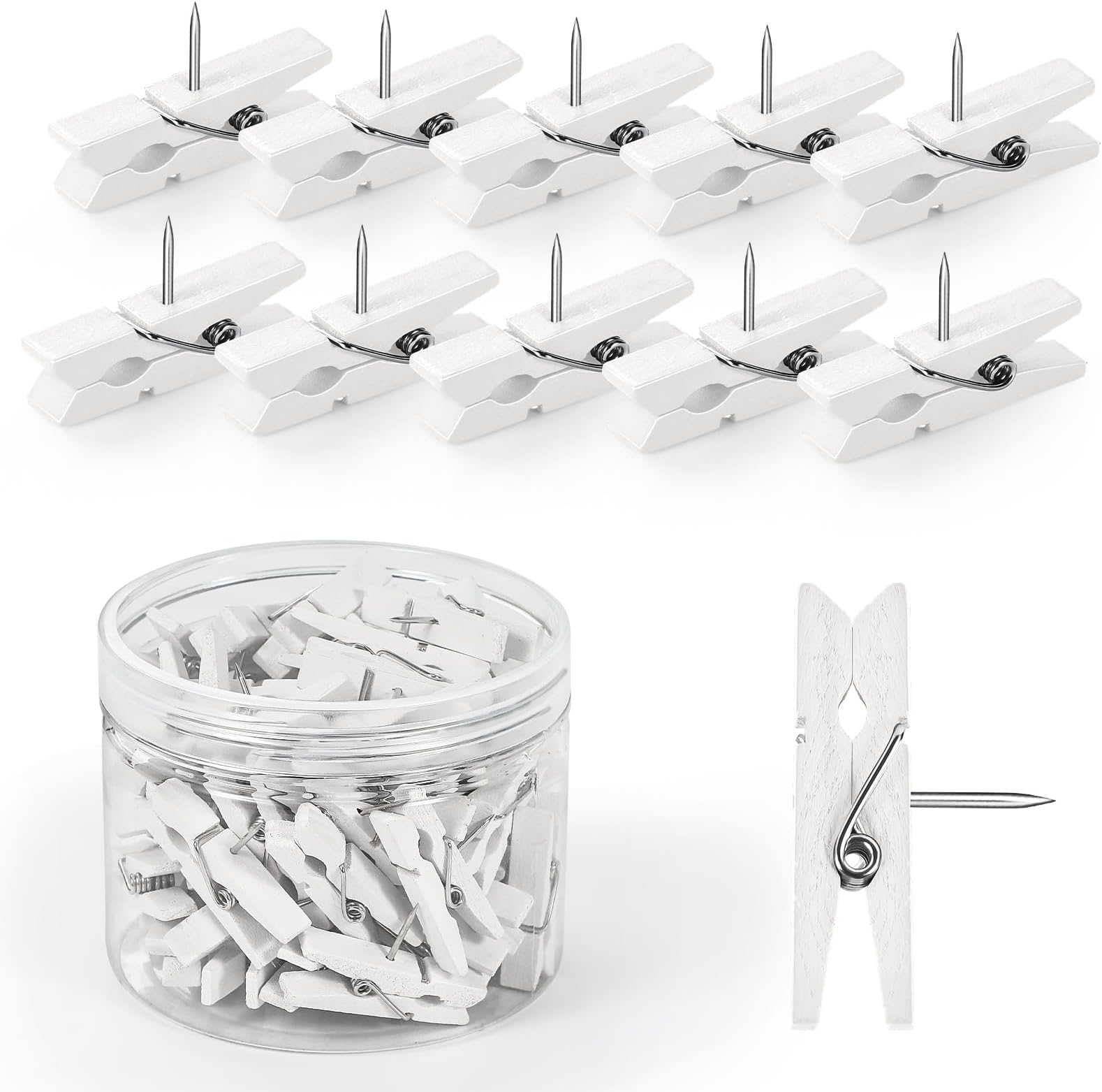 Amazon.com: Hmjpng 50 Pieces Push Pin Clips Plastic Push Pins Photo ...