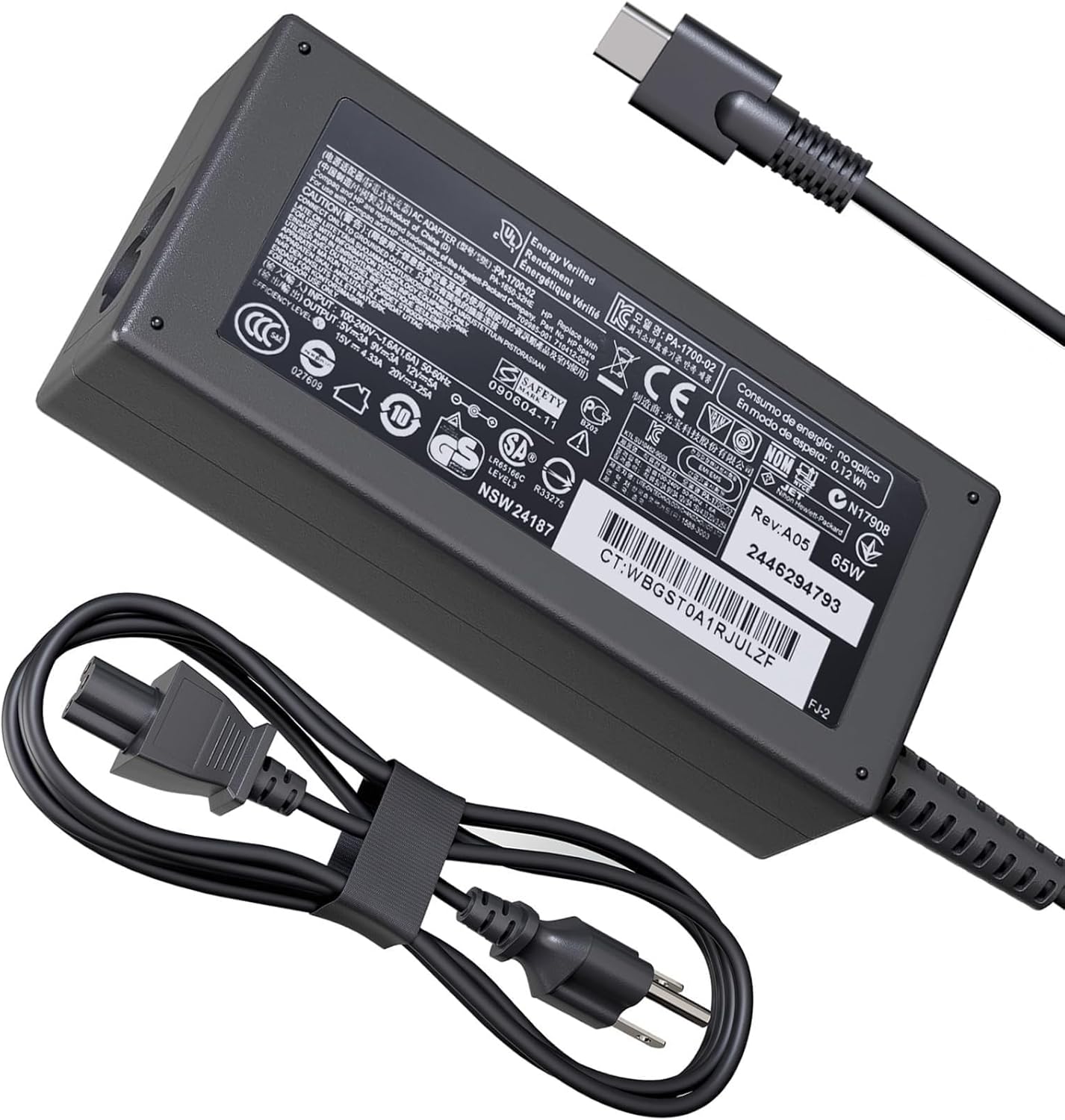 Amazon.com: 65W USB C Laptop Charger Fit for HP EliteBook 640 645 650 ...
