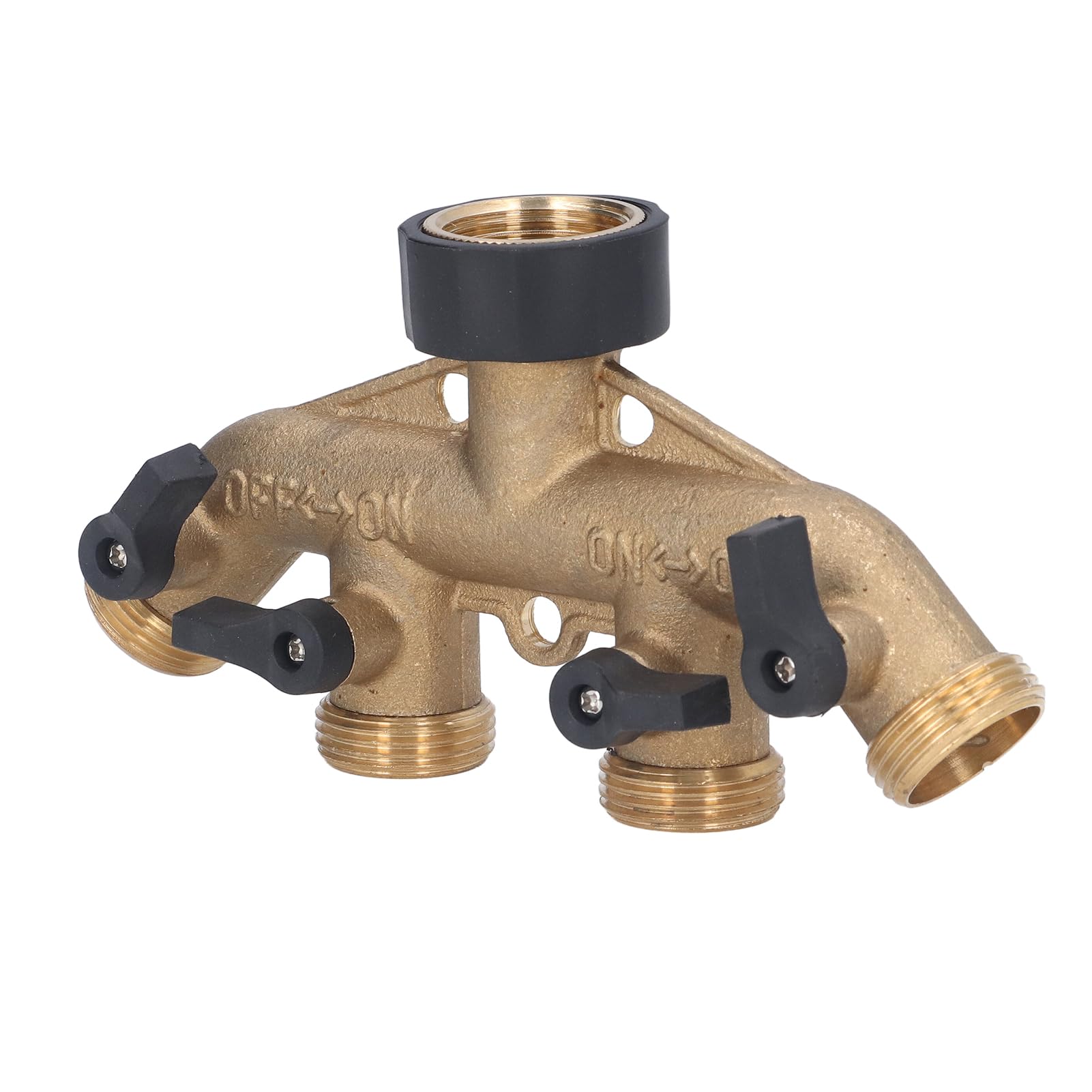 4 Way Hose Faucet Manifold Water Pipe Splitter Brass Connector ...