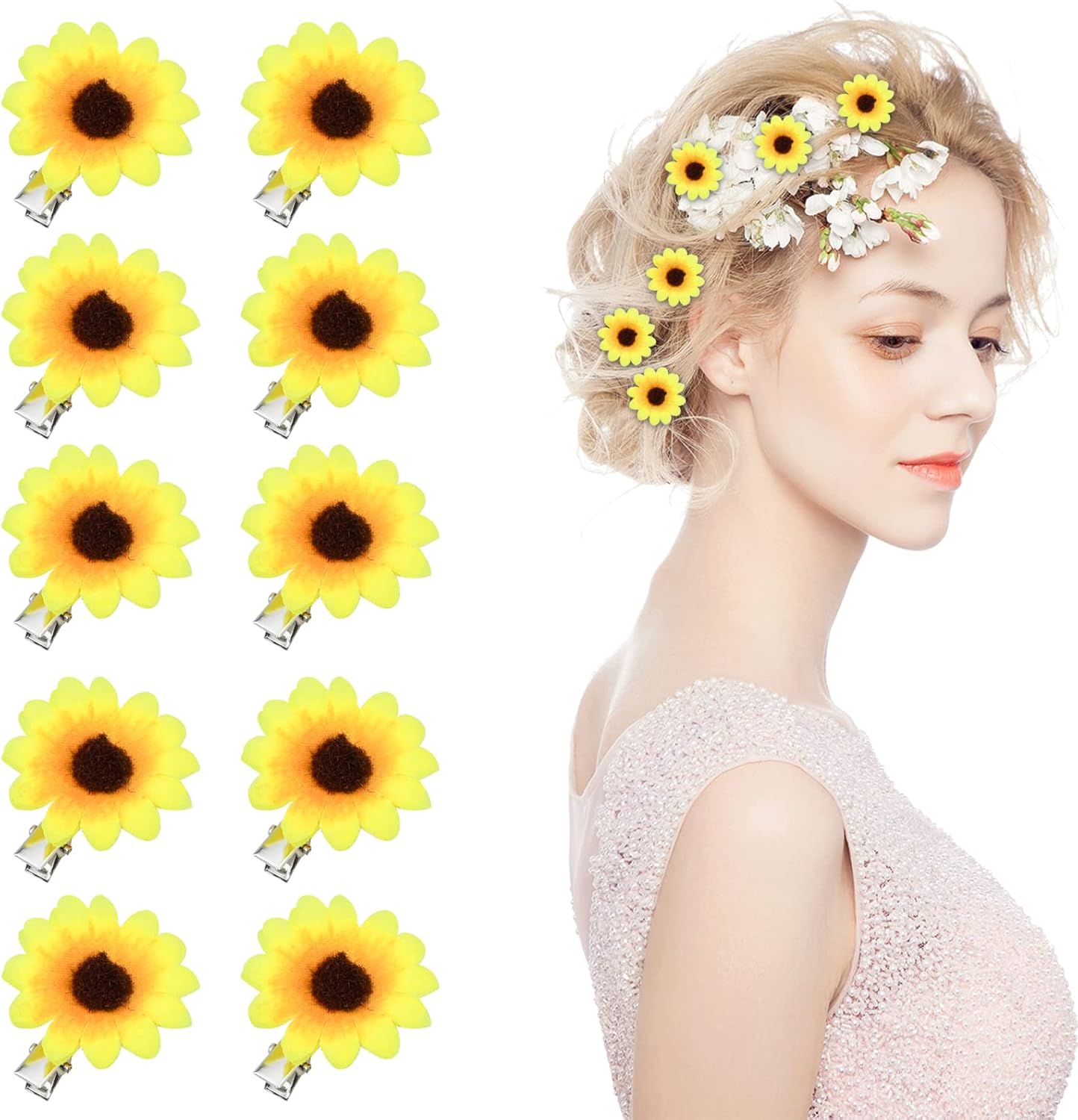 16 Pcs Daisy Hair Clips Small Flower Hairpin Mini Daisy Sunflower Hair ...