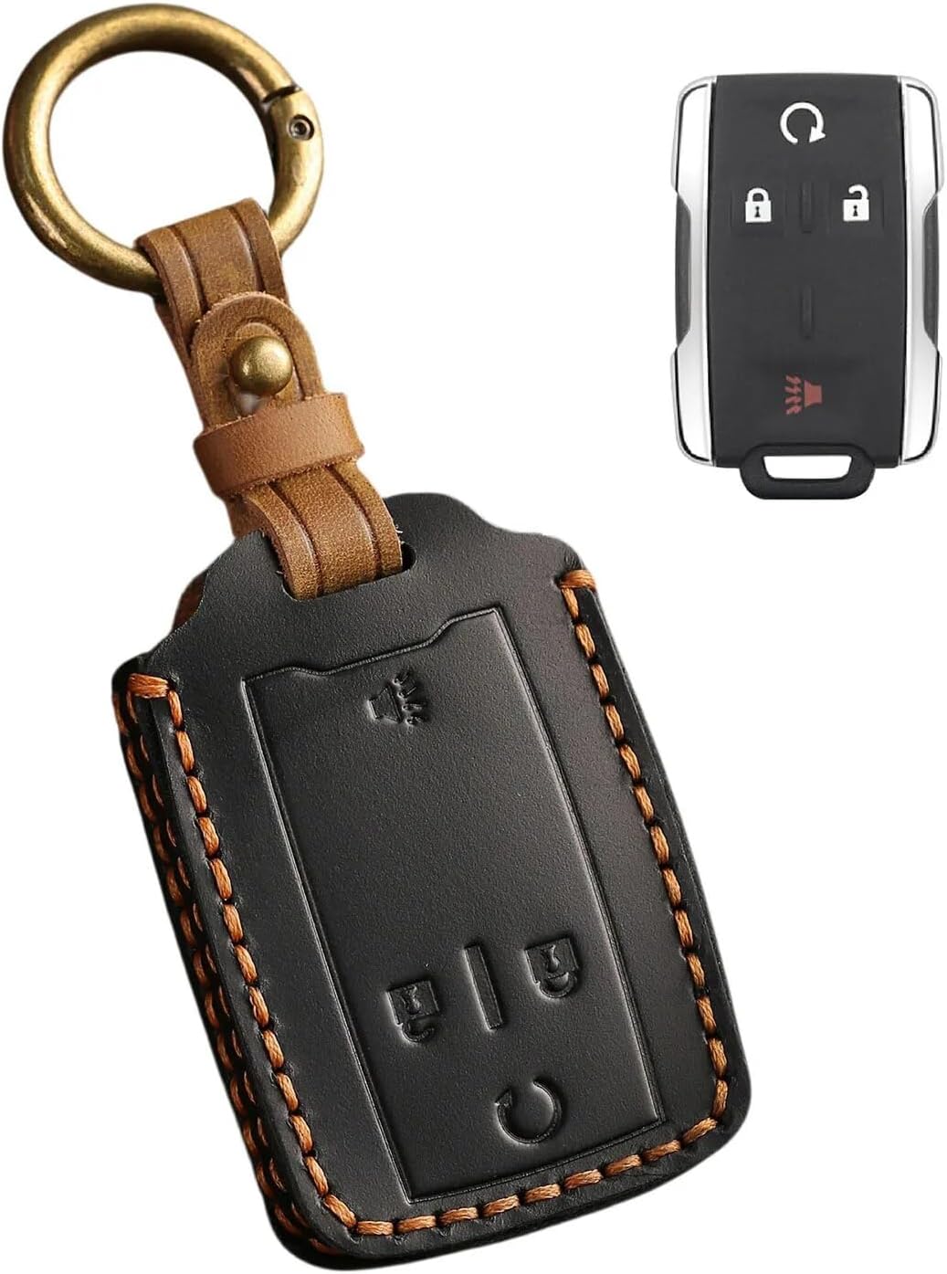 Amazon.com: UOKEY Leather Key Cover fit for Chevy Chevrolet Colorado ...