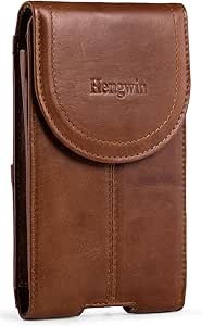 Amazon.com: Hengwin Genuine Leather Cell Phone Holster Fits for iPhone 16 15 14 13 Pro Samsung ...