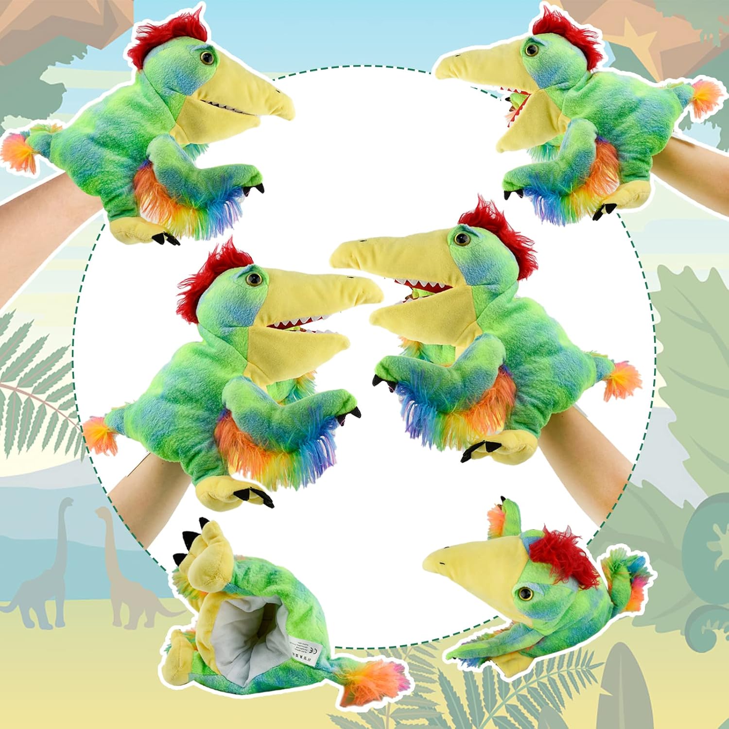 Locisne Dinosaur Hand Puppet Caudipteryx, Colourful and individual ...