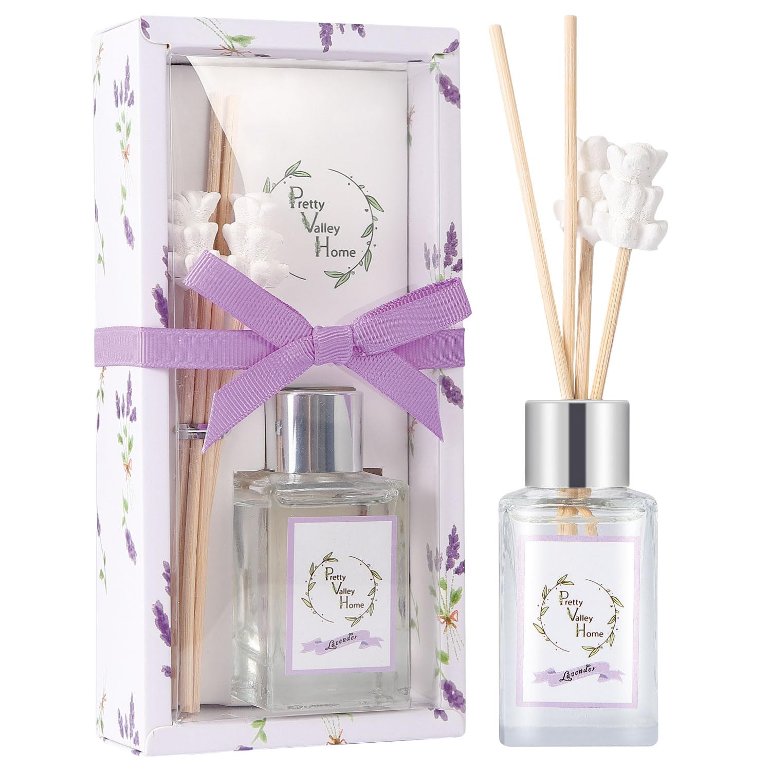 Amazon.com: Reed Diffuser Set, Pretty Valley Home Mini Gypsum Flower ...