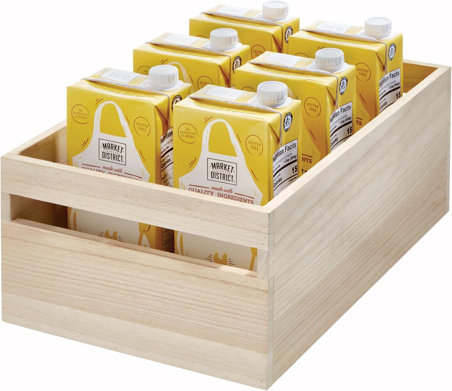 Amazon.com - mDesign Large Wooden Rectangular Bin, Natural Cane ...