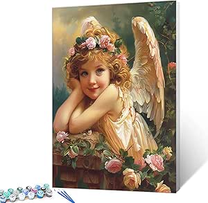 Amazon.com: Tucocoo Lovely Angel Paint by Numbers Kits with Brushes and ...