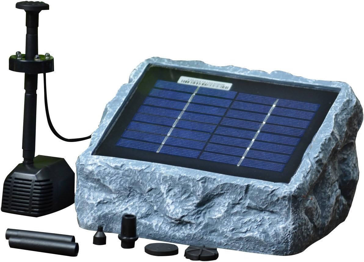 Amazon.com : ASC Solar Stone Water Pump Kit with Battery and LED Ring ...