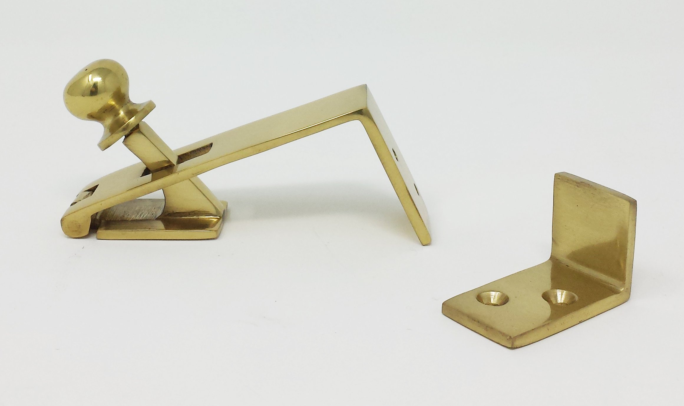 Visua Polished Brass Counter Flap Catch, Stay and 102mm x 30mm Bar ...