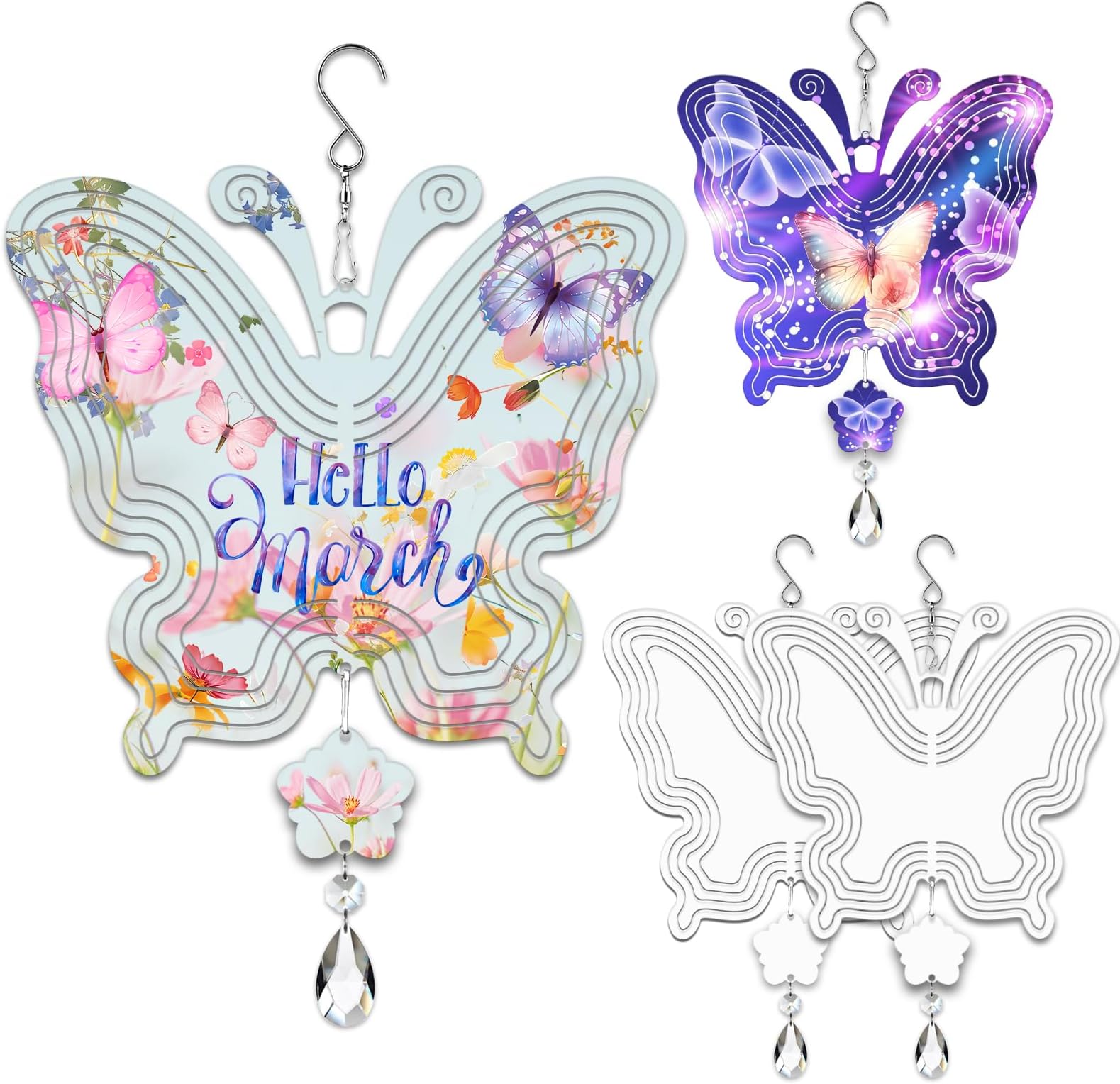 Amazon.com: WindMage 4Pack 8inch Sublimation Wind Spinner Blanks 3D ...