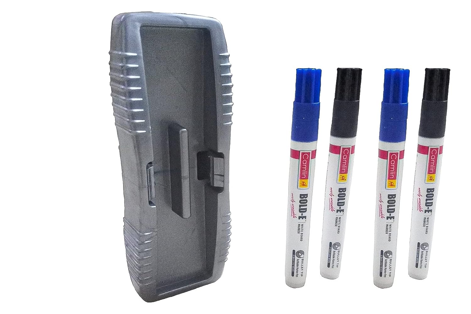 PERFECT CHOICE White Board Duster with 4 Medium Markers (2 Blue & 2 ...