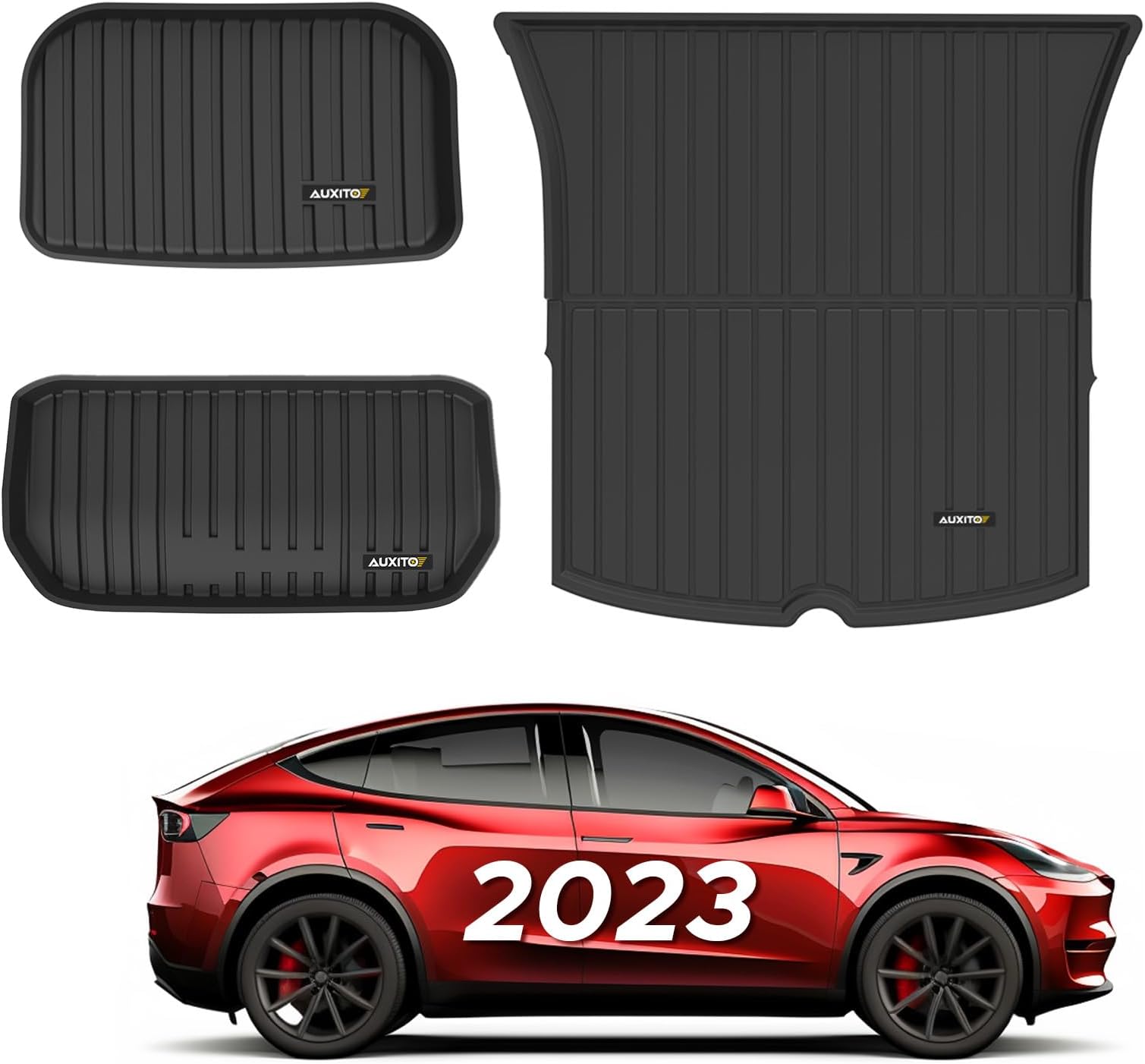 Amazon.com: AUXITO Tesla Model Y Front Rear Trunk Mats Cargo Liner Mat ...