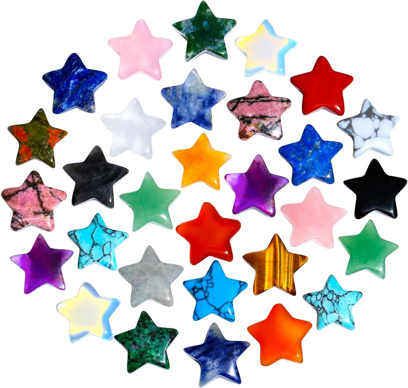 Amazon.com: Aitsite Star Crystals and Healing Stones, 18PCS Polished ...