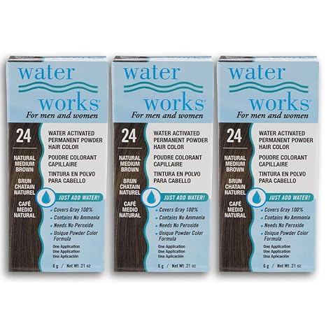 Amazon.com : Water Works Hair Color Powder, Medium Brown – Permanent ...