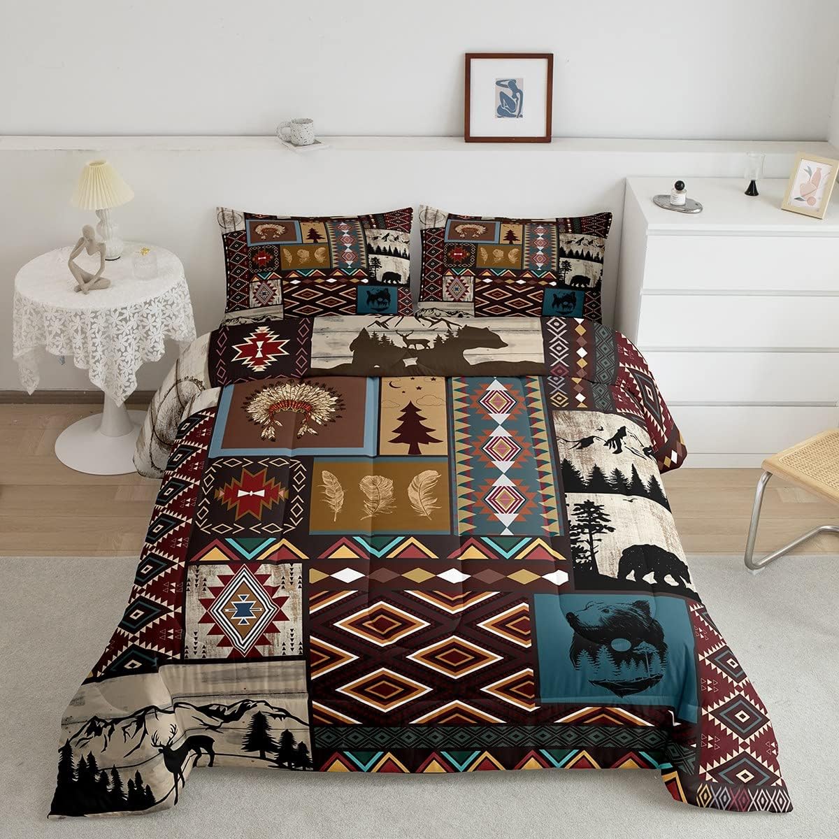 Amazon.com: Erosebridal Western Decor,Woodland Wildlife Bear Moose Elk ...