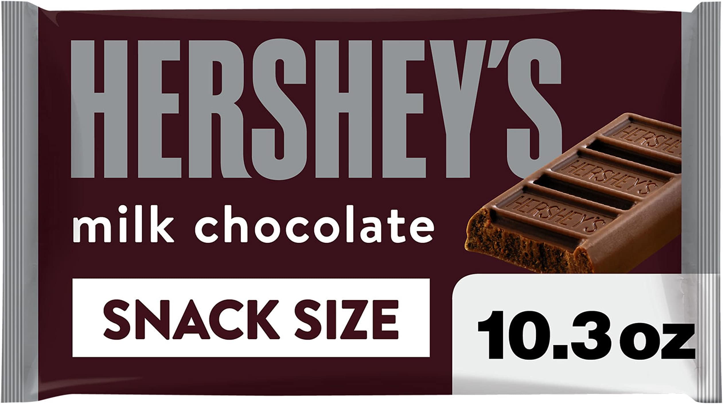 Amazon.com : Hershey's Milk Chocolate Snack Size Bars, 10.35 oz Bag ...