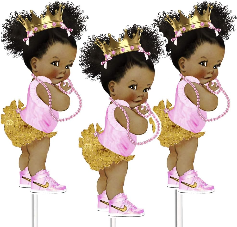 Amazon.com: Pink Gold Princess Table Centerpieces Baby Shower Birthday ...