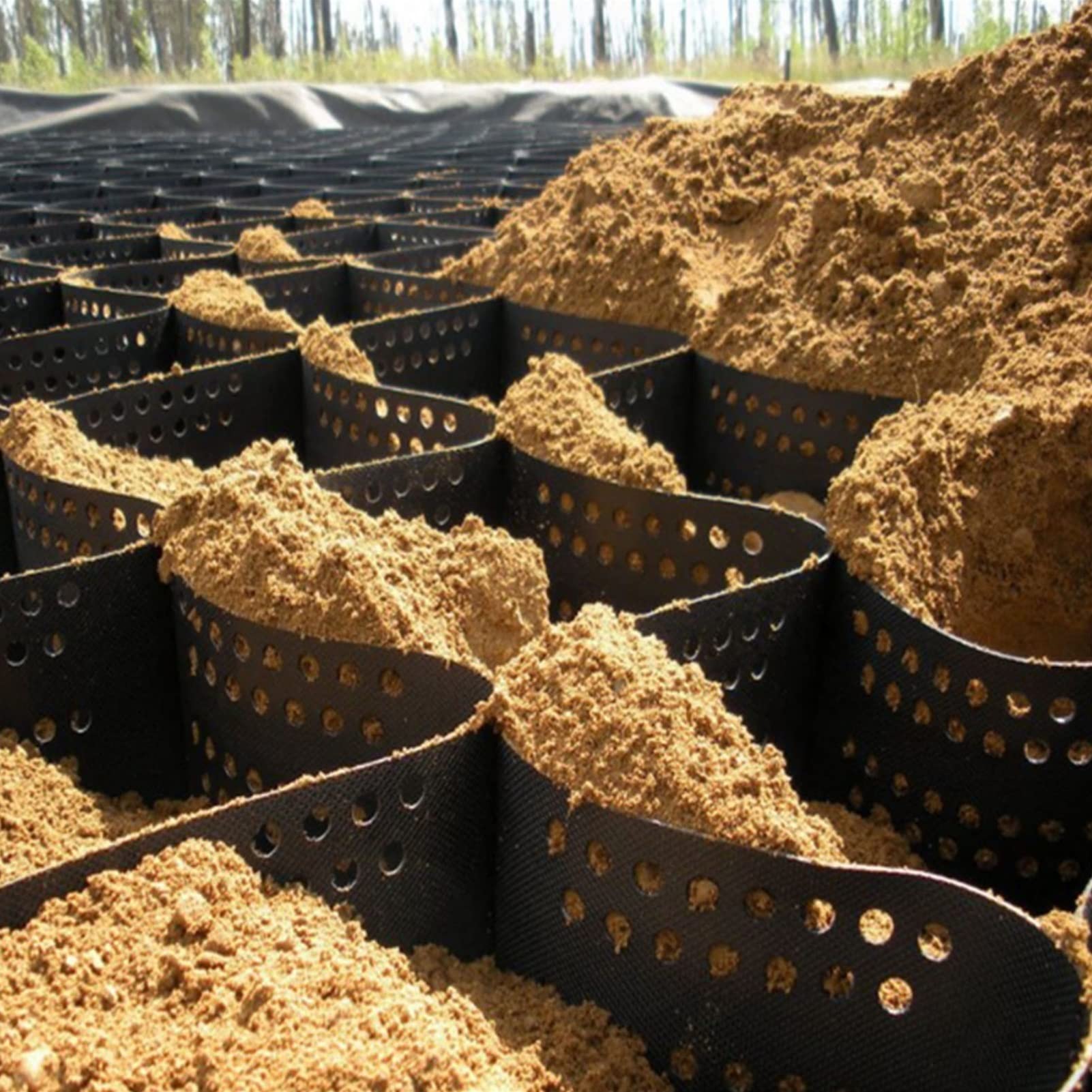 Buy Geogrid 2 Inch High Geo Cell Grid, Soil Sand Gravel Grid Stabilizer ...