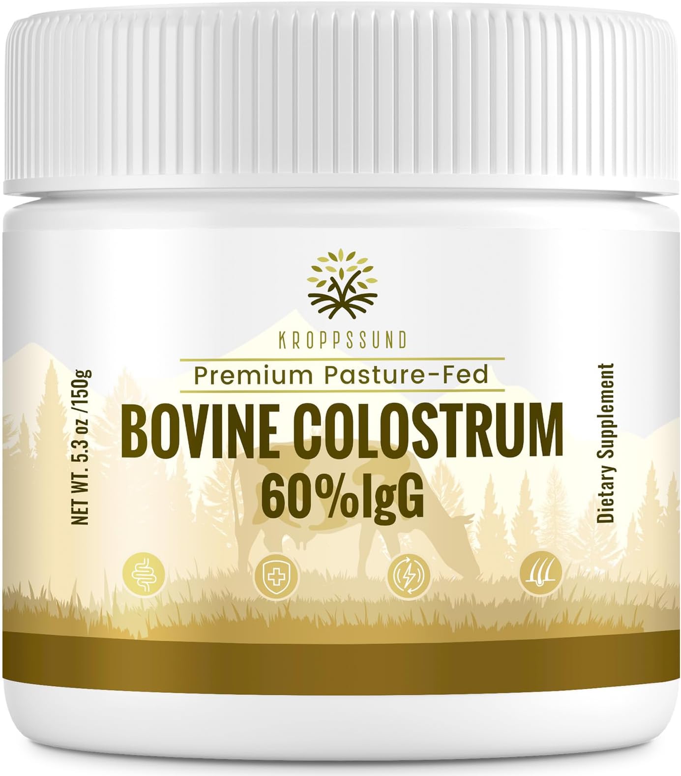 Amazon.com: Kroppssund Bovine Colostrum Powder Supplement 3000 mg ...