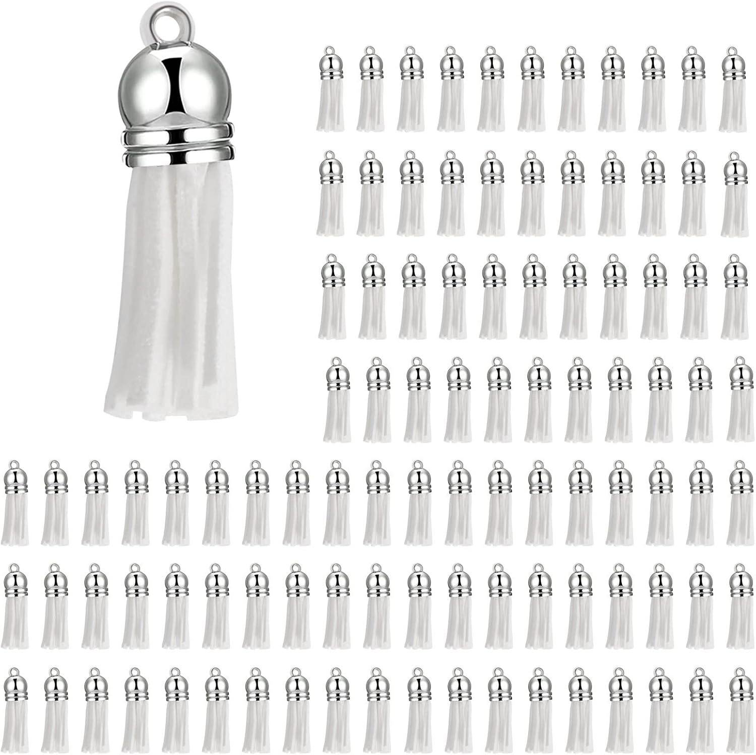 Yeruvce 100Pcs Keychain Tassels Faux Suede Leather Tassel Pendants ...