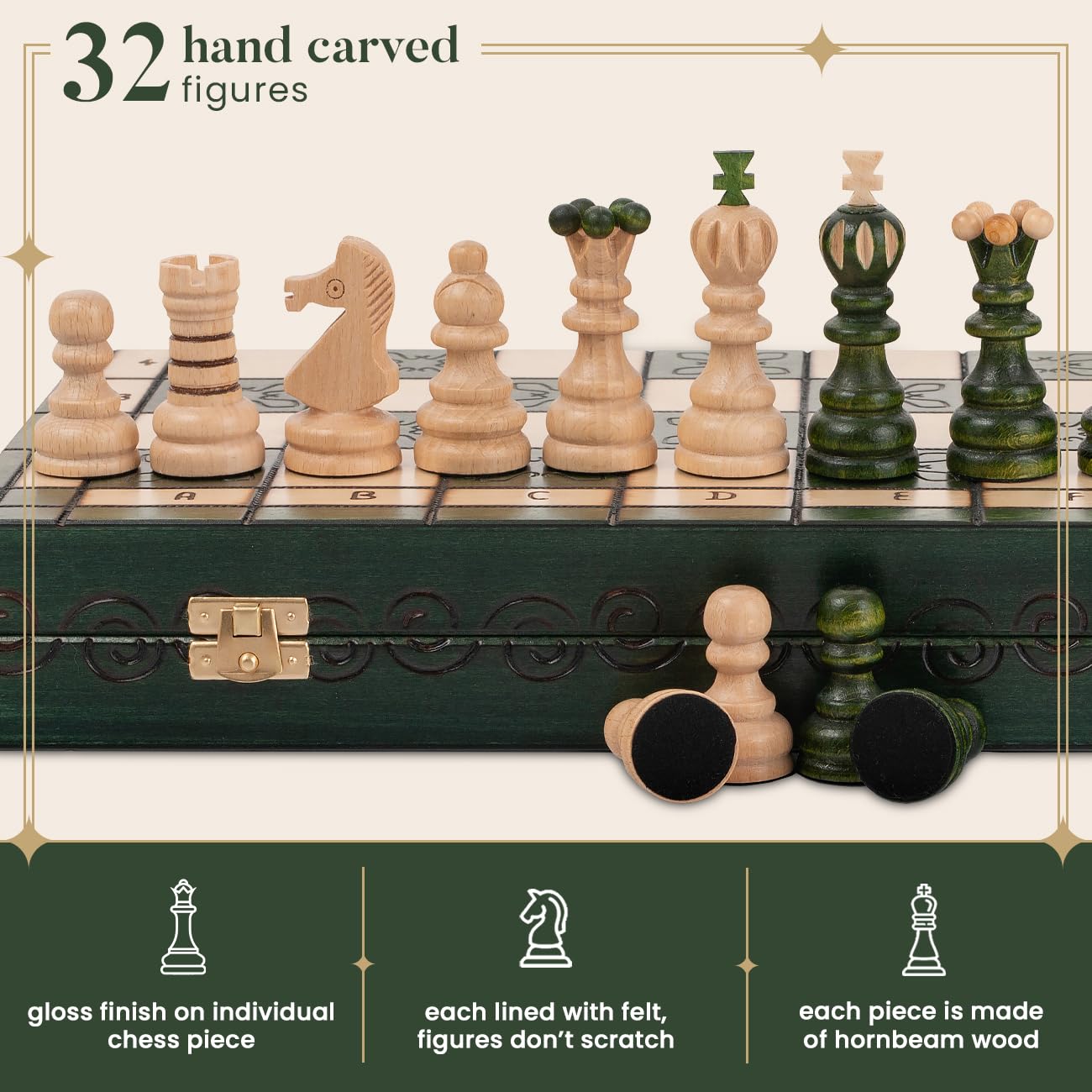 Stunning PEARL XL Large Wooden Chess Set 42cm / 16in. Very Popular ...