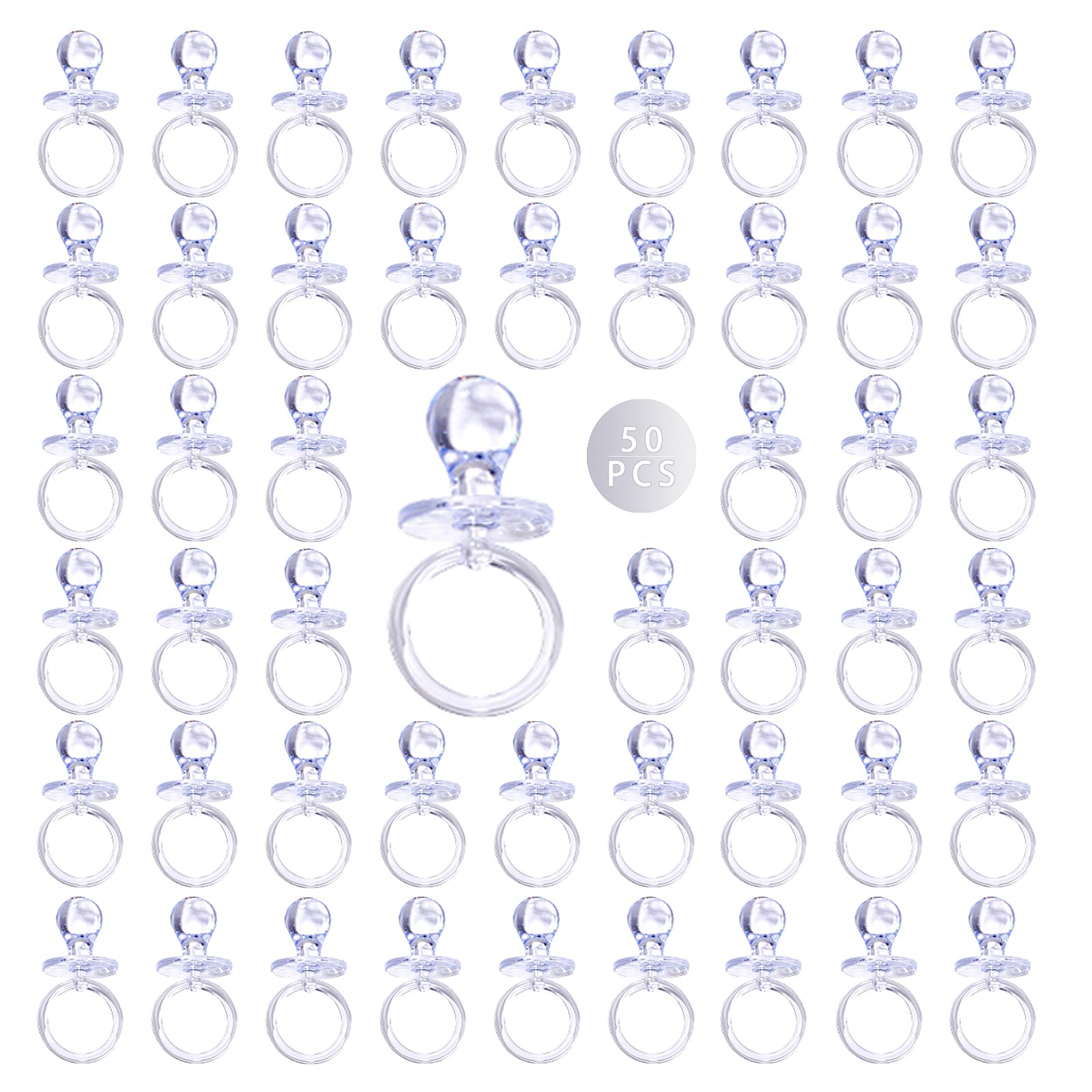 Amazon.com : 50 Pieces 2.75 Inch Baby Pacifier Baby Shower Plastic ...