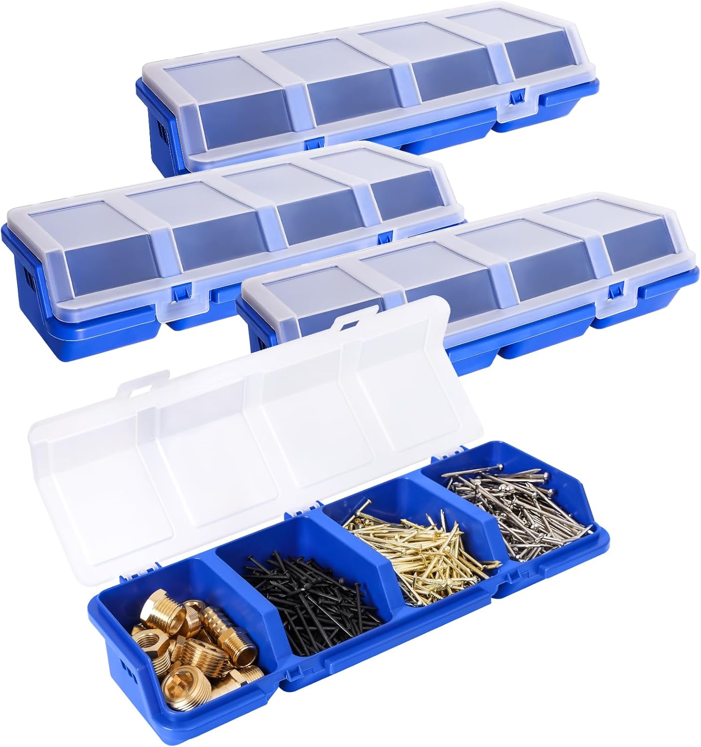 Amazon.com: RMERVE 4 Pcs Screw Organizers, Stackable Bins with Lids ...