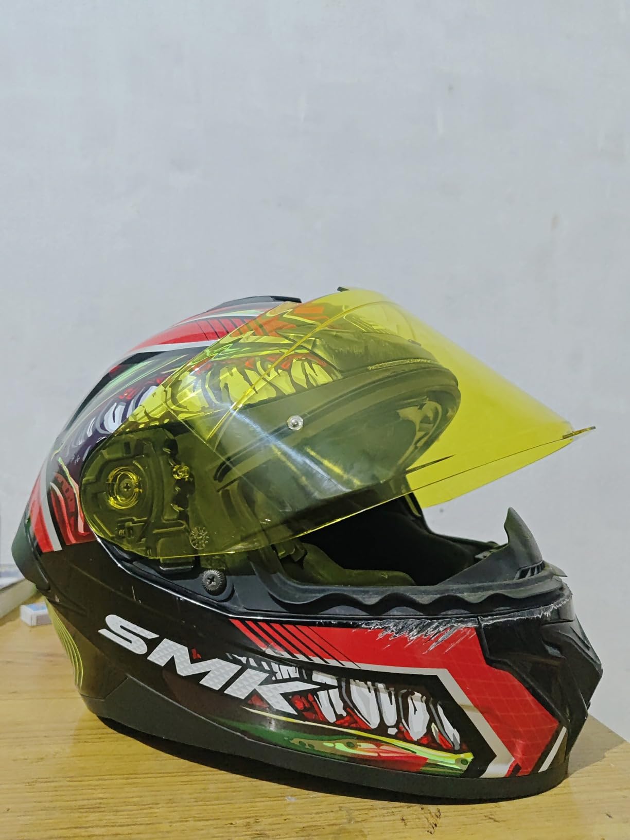 SMK Helmets - Typhoon Helmet Visor Color - Yellow Night Vision : Amazon ...