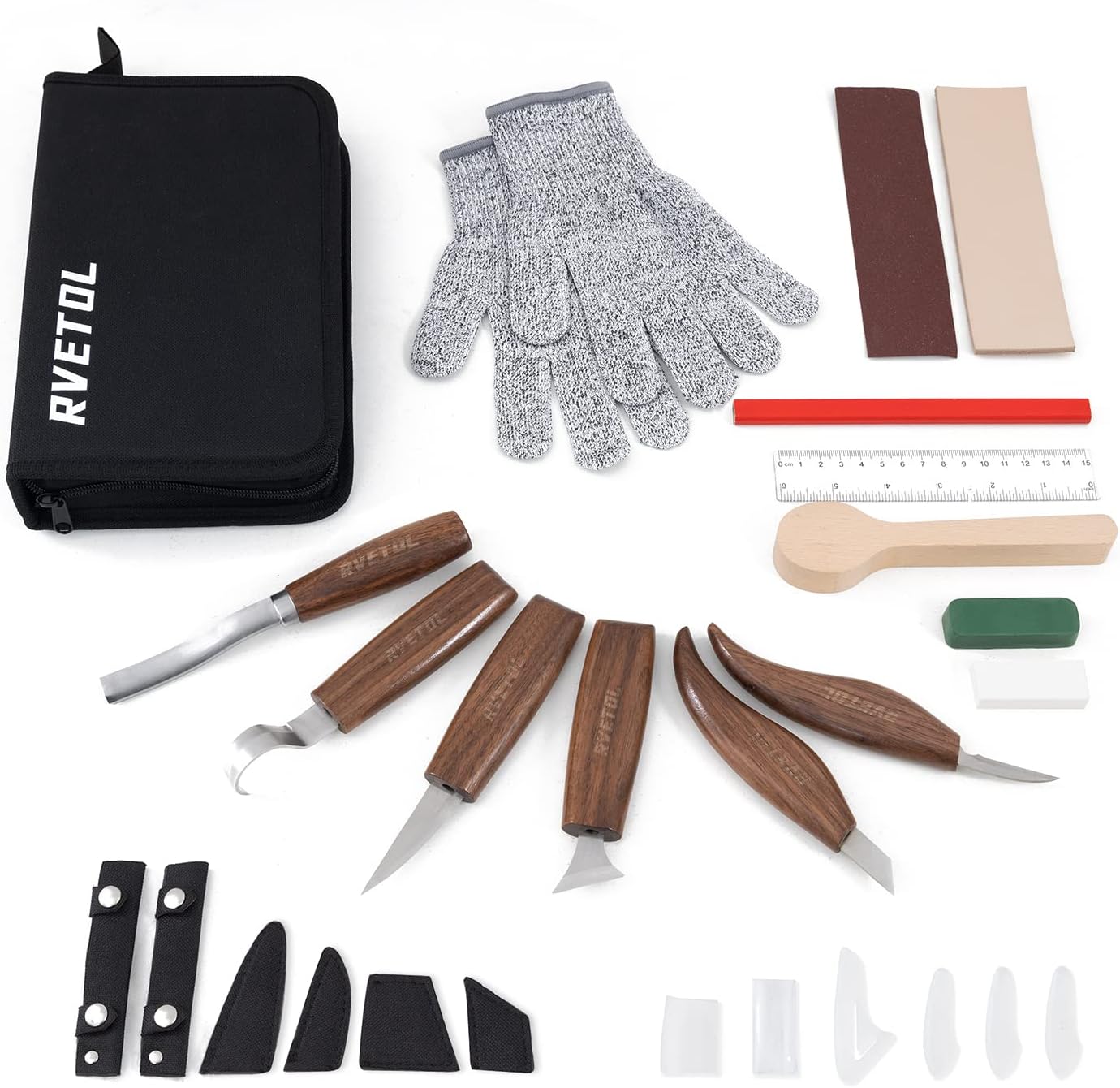 RVETOL Wood Carving Tools Set, Wood Whittling Kit for Spoon Bowl Cup ...