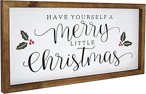 Amazon.com: MICWIC Merry Little Christmas wall decor Solid Wood Sign with Holiday Quote Have ...