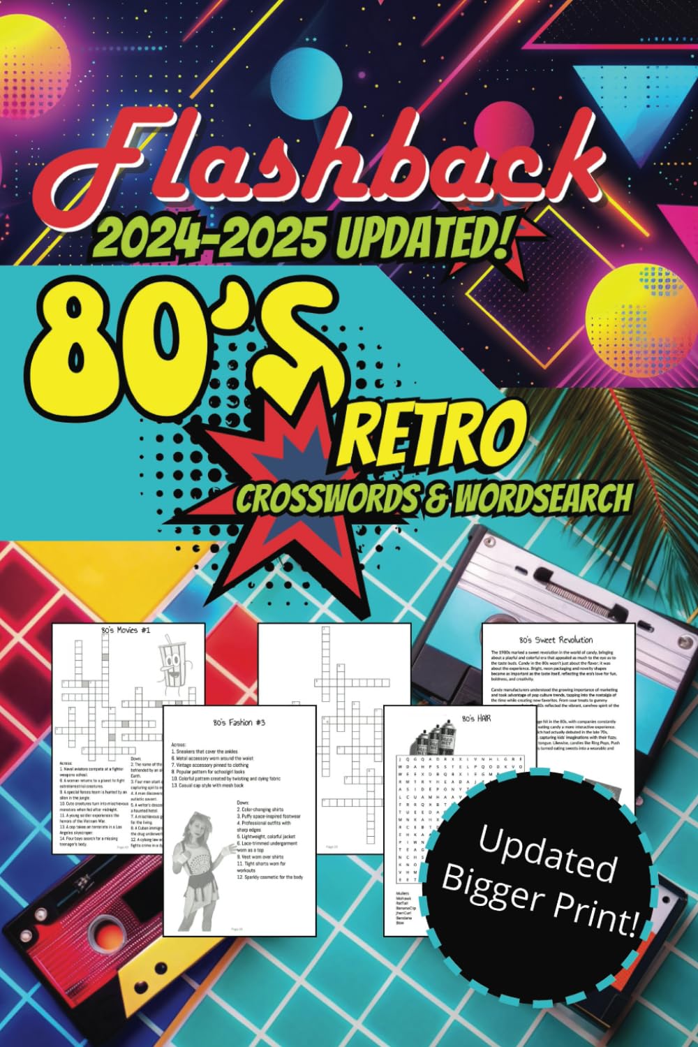 80's Retro Crosswords & Wordsearch: Flashback Activity Book Updated for ...