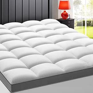 Premium Memory Foam Mattress Topper King Size,Plush Pillow Top with ...
