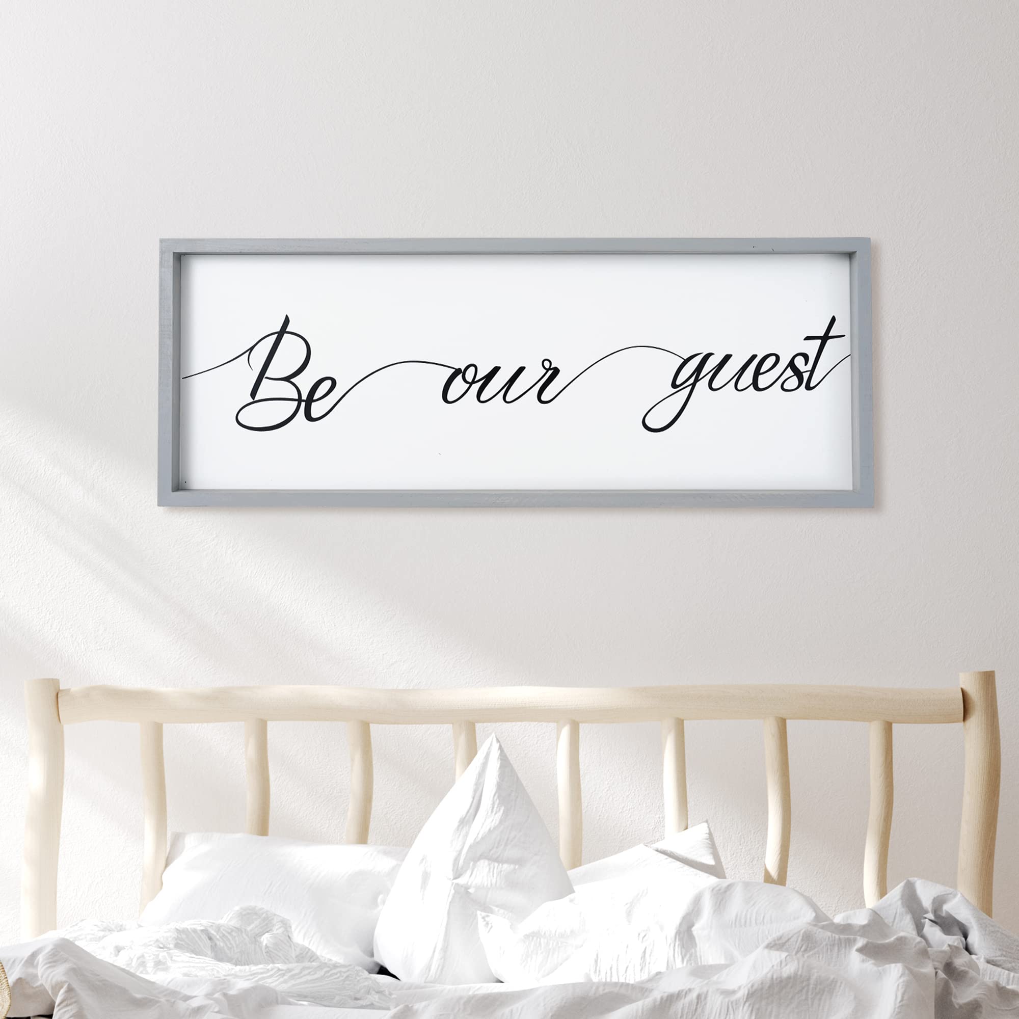 Delimux Be Our Guest Sign for Guest Room Wall Decor Framed 12*32 Inch ...
