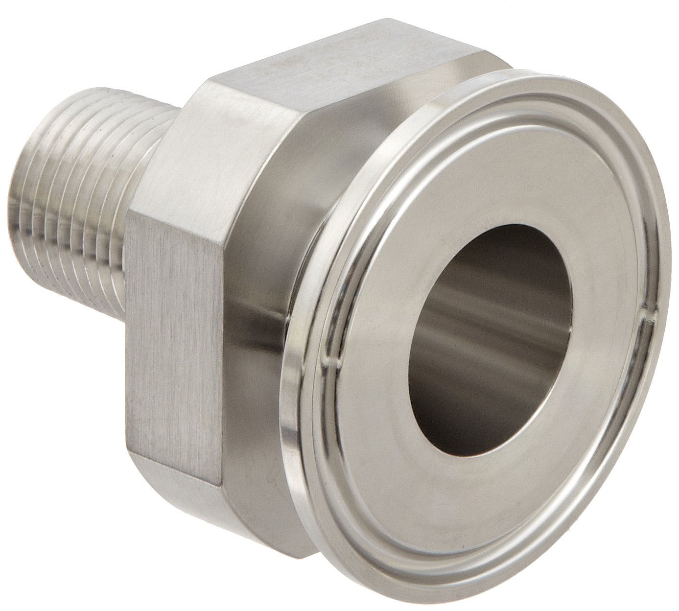 Dixon 21MP-R10050 Stainless Steel 316L Sanitary Fitting, Clamp Adapter, 1" Tube OD x 1/2" NPT ...