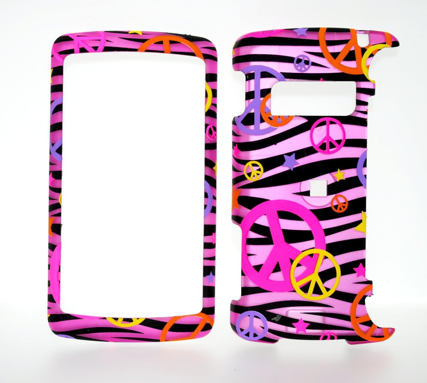 Amazon.com: vx9200 Colorful Peace Sign on Hot Pink Zebra Strips ...