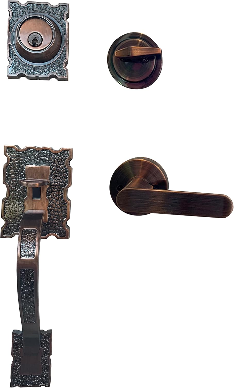 LOCKSET Reversible Front Door Hardware Set LAMA, Heavy Duty Grip Entry ...