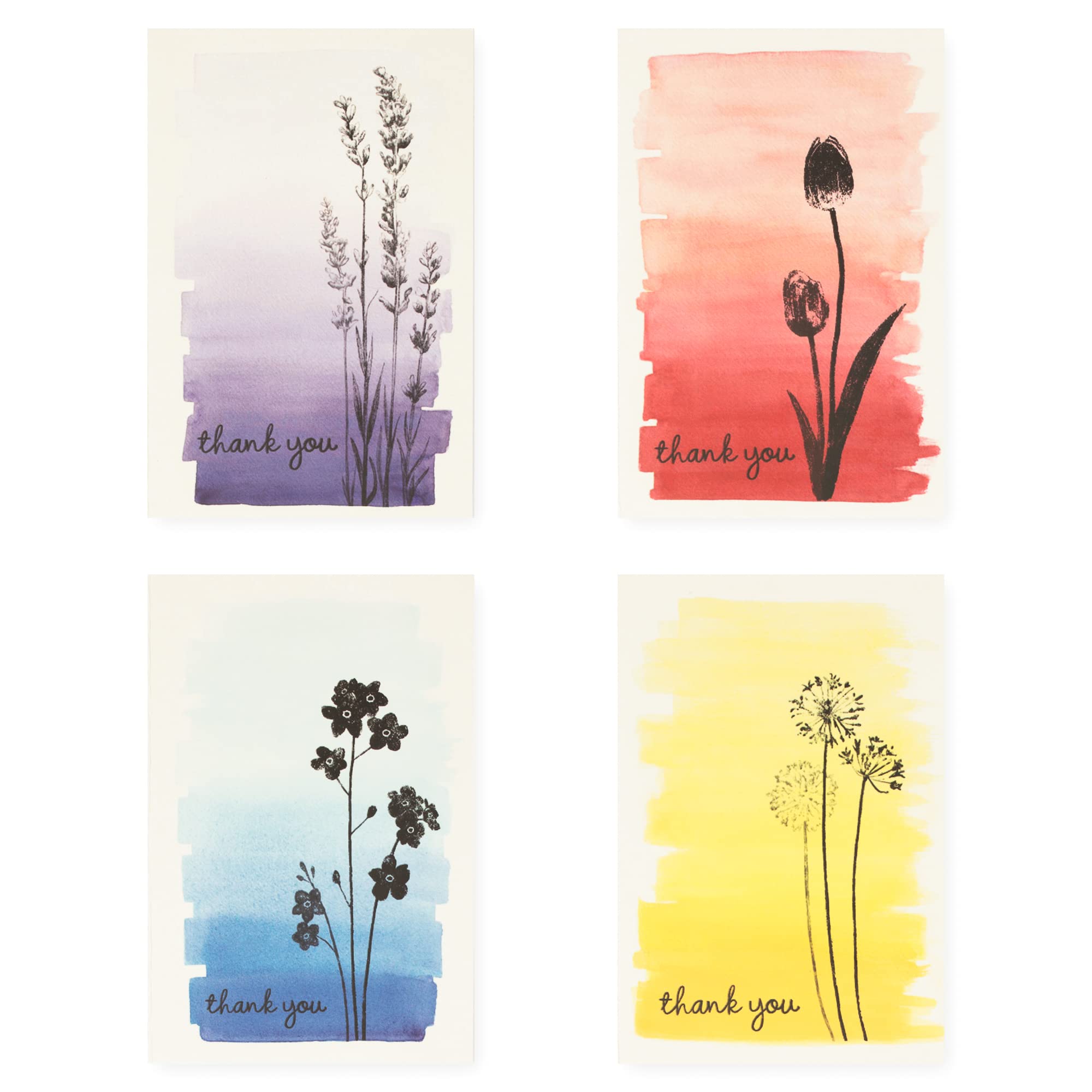 Watercolor Thank You Cards Custom Watercolor Thank You Cards
