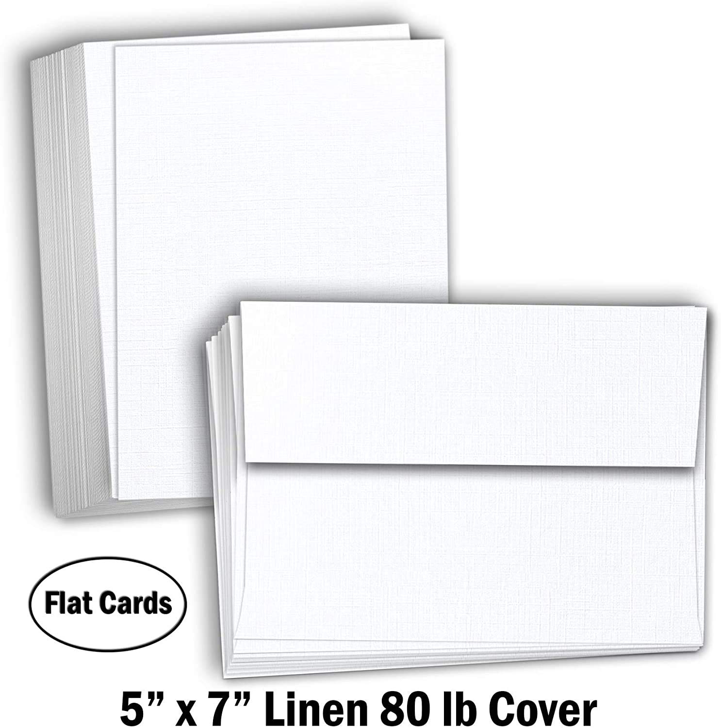 Snapklik.com : Hamilco White Linen Cards And Envelopes