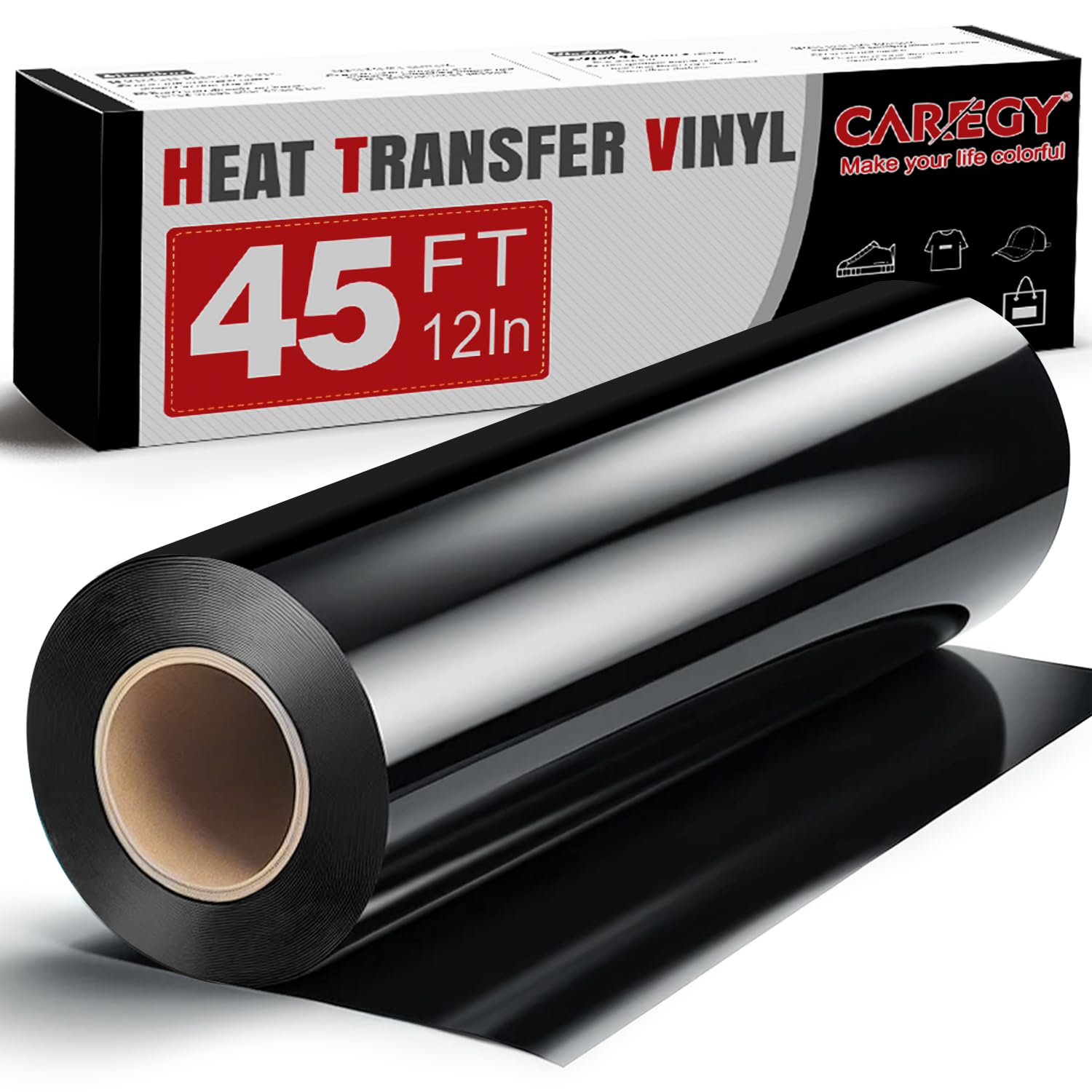 Snapklik.com : Heat Transfer Vinyl Black Iron On Vinyl-12x 45Ft HTV ...