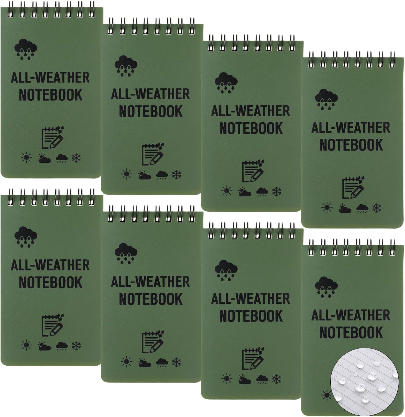 Amazon.com : 8 Pack All Weather Notepad 3"X5" Write in the Rain ...