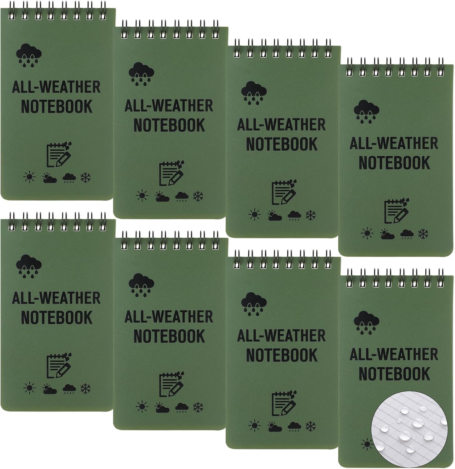 Amazon.com : 8 Pack All Weather Notebook 3"x5" Write in the Rain ...