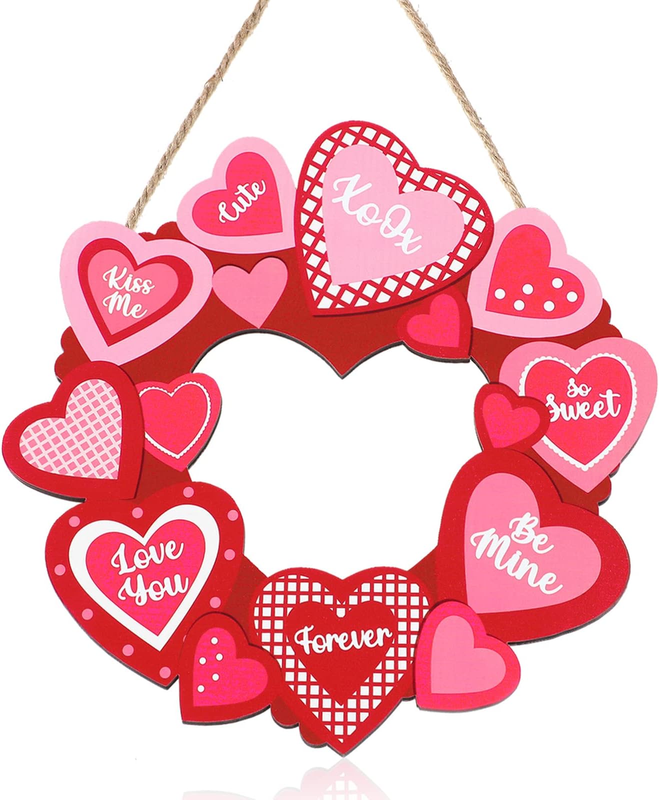 Amazon.com : Yalikop Wooden Door Decor Heart Hanging Sign Valentine's ...