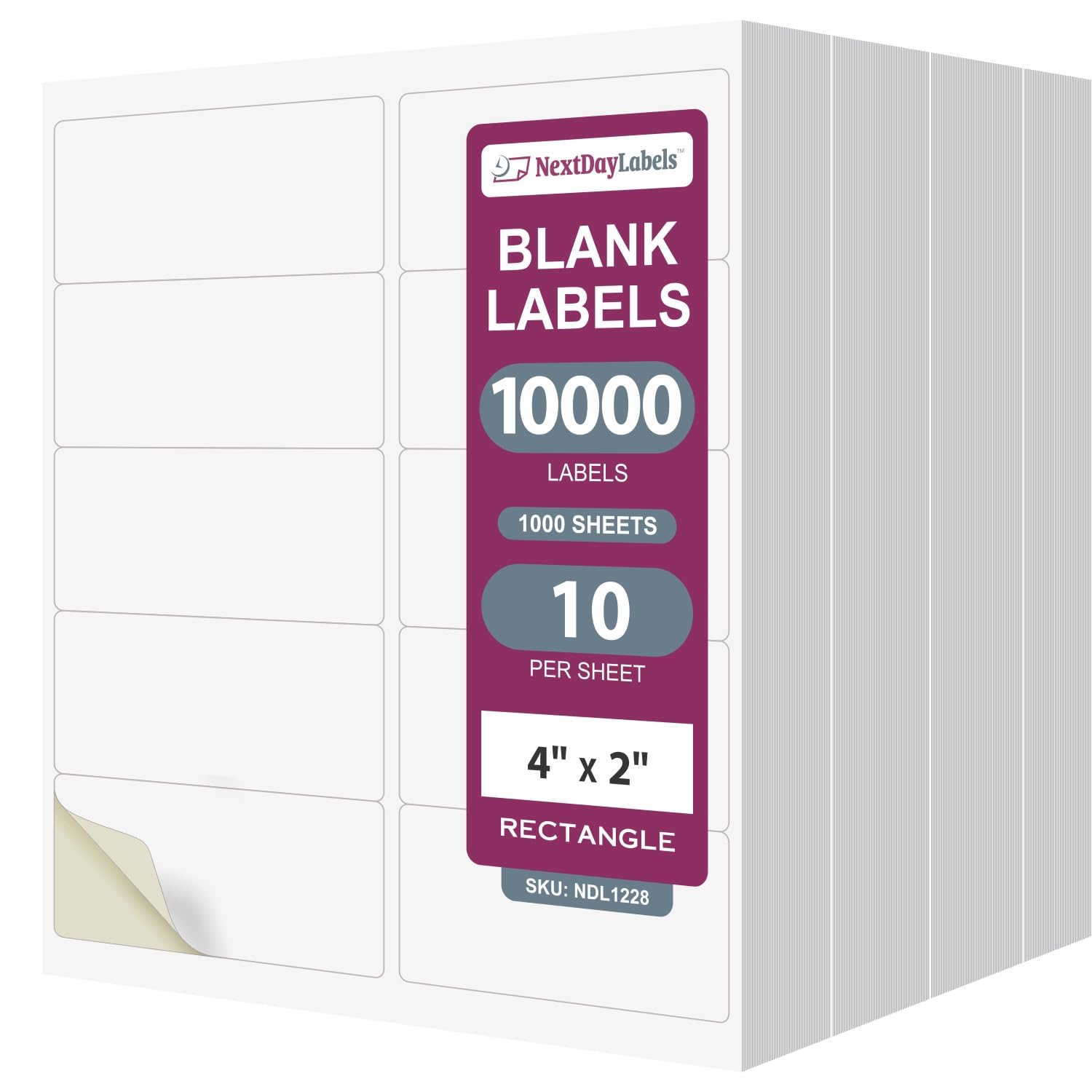 Snapklik.com : NextDayLabels 4” X 2” Rectangular Sticker Labels For ...