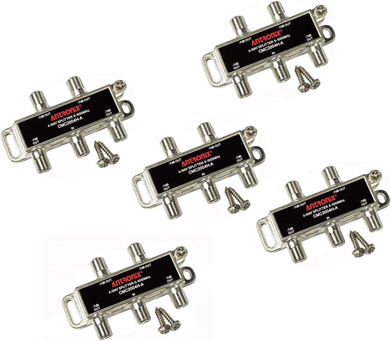 Amazon.com: Antronix CMC2004H 4-Way- (5) Pack - Horizontal Splitter (4 ...