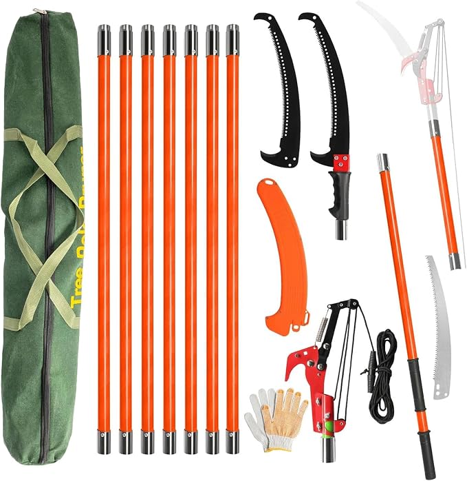 Homodoskey Manual Pole Saw, 9m Extendable Tree Pruner, High Branch ...